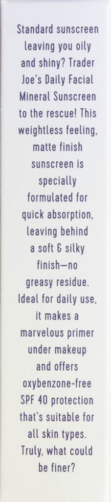 Trader Joe's Daily Facial Mineral Sunscreen Review: Doesn’t Ghost Your ...